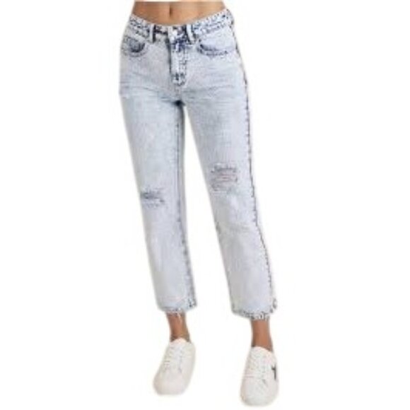VENUS | Jeans | Venus High Rise Stovepipe Jeans In Distressed Acid Wash ...